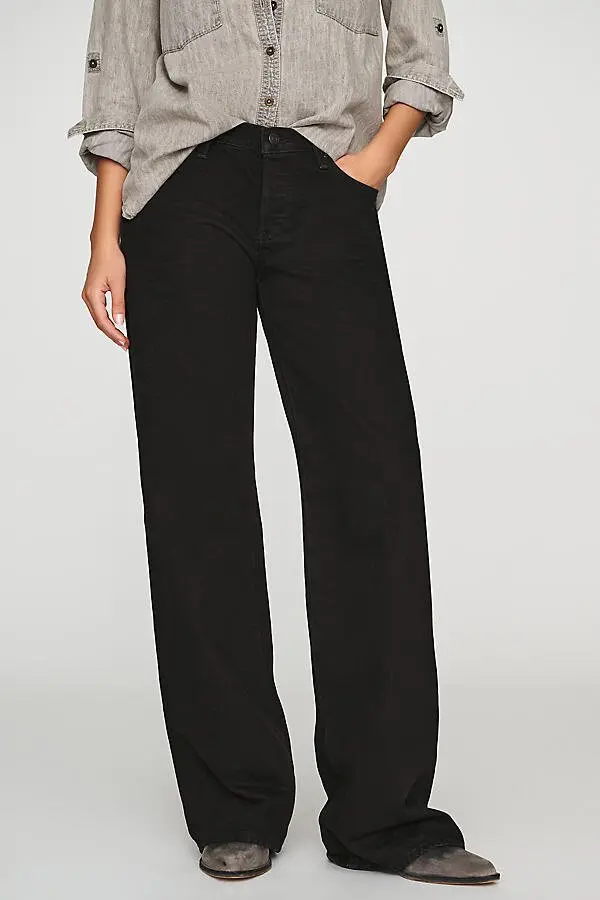 Anthropologie Frame The Gray Low-rise Wide-leg Jeans
