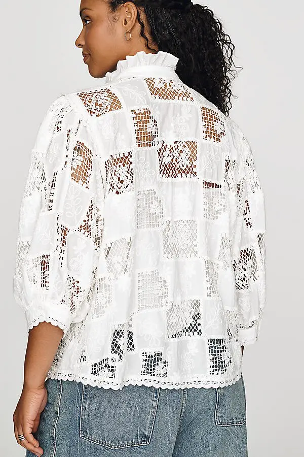 English Factory Cutwork Buttondown Shirt