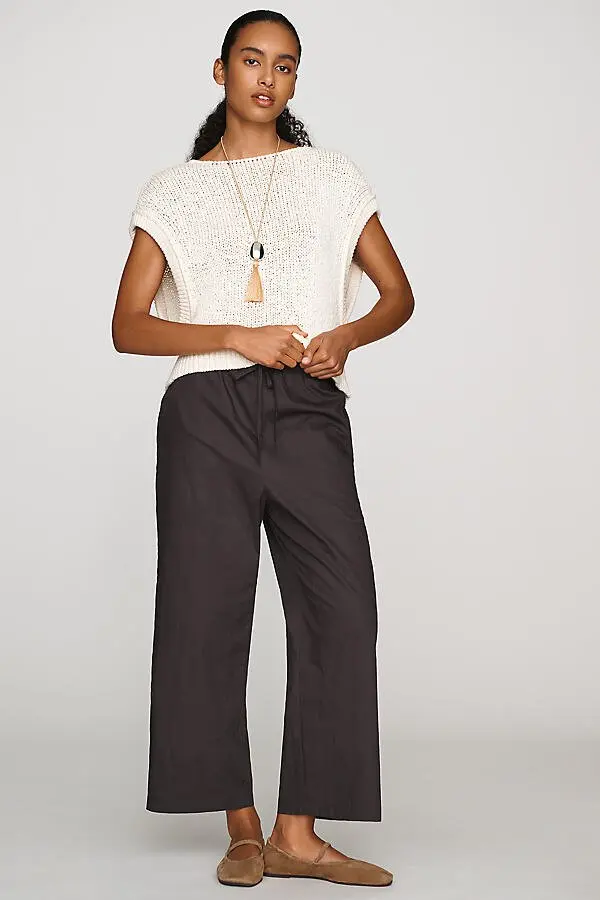 DOLAN Cotton Double-knee Pull-on Trousers - Dark Brown