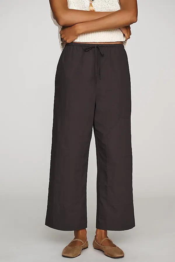 DOLAN Cotton Double-knee Pull-on Trousers - Dark Brown