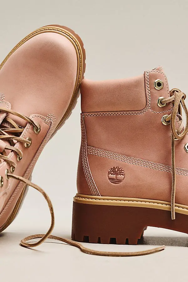 Timberland Leather Platform Lug Sole Lace Up Boots