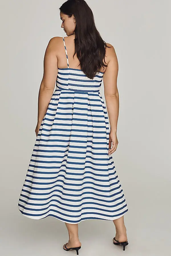English Factory Cotton Striped Midi Dress
