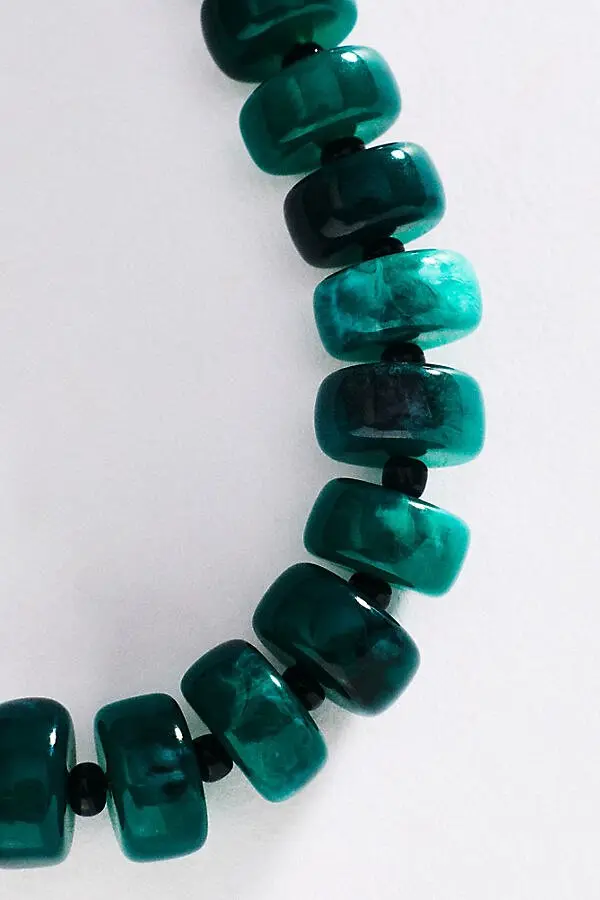 Anthropologie Bowie Necklace, Small Beads - Green