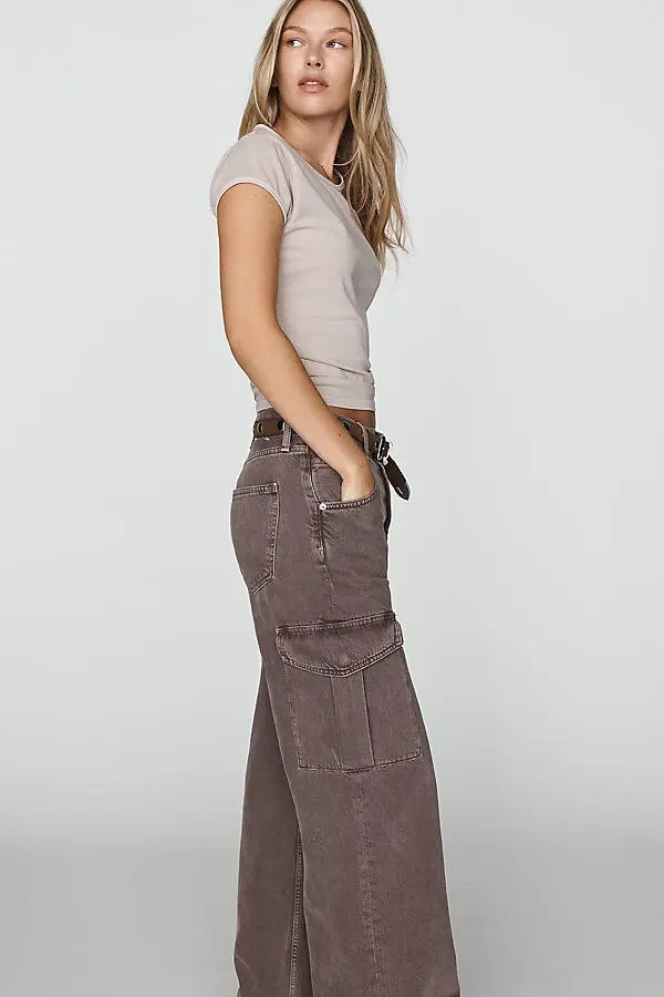 AGOLDE Minka Cargo High-rise Wide-leg Jeans
