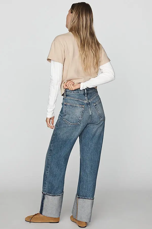 AGOLDE Big Cuff High-rise Wide-leg Jeans