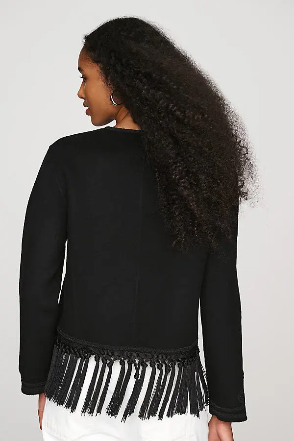 Rixo Embroidered Fringe Jacket