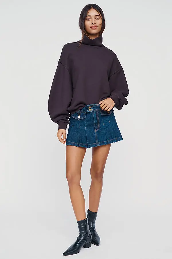 AGOLDE Jenng 100% Cotton Mock-neck Sweater - Chocolate