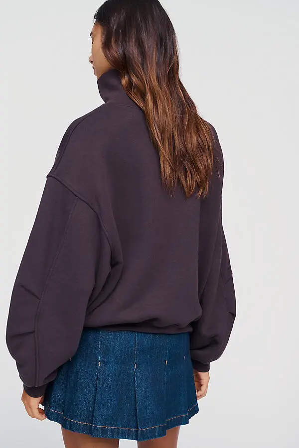 AGOLDE Jenng 100% Cotton Mock-neck Sweater - Chocolate