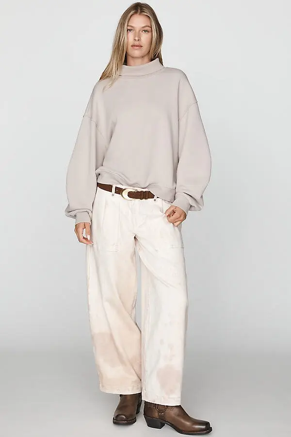AGOLDE Jenng 100% Cotton Mock-neck Sweater