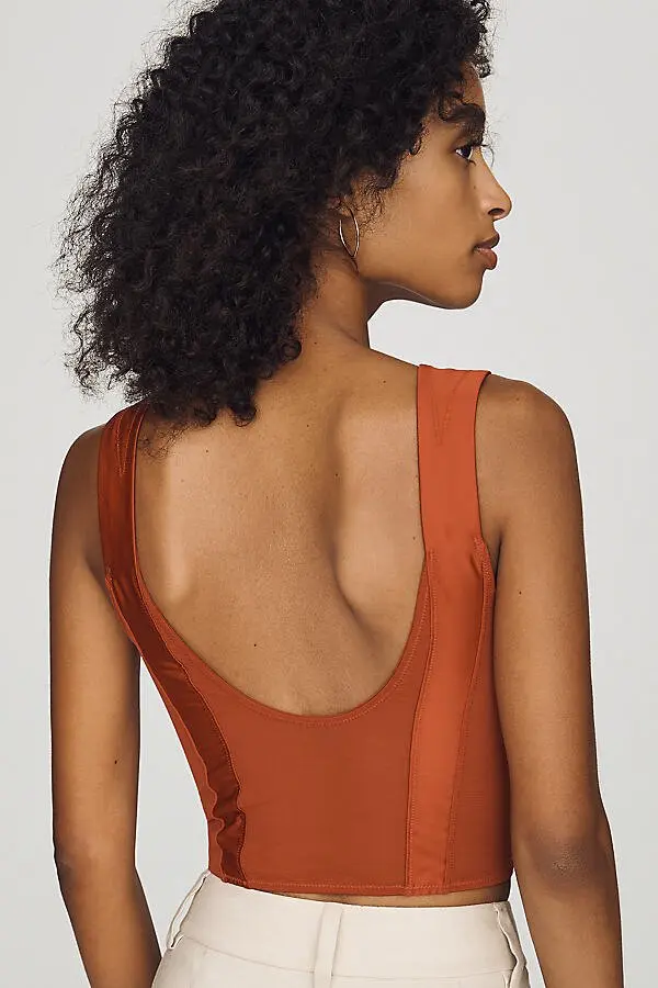 LYREBIRD Satin Corset Top - Cinnamon