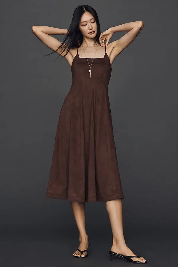 Greylin Eloise Square-neck Midi Dress