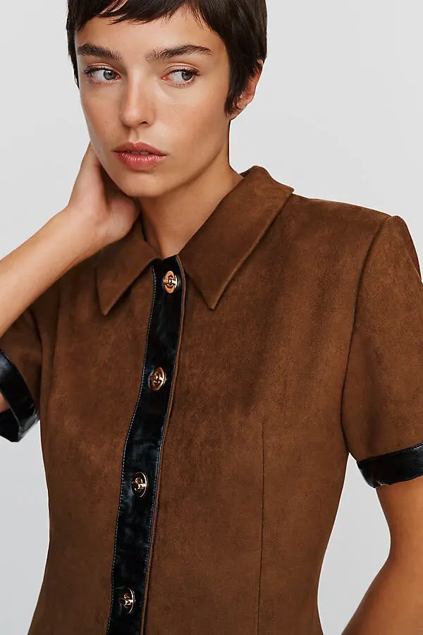 MAUDE CLUB Peyton Faux Suede Dress