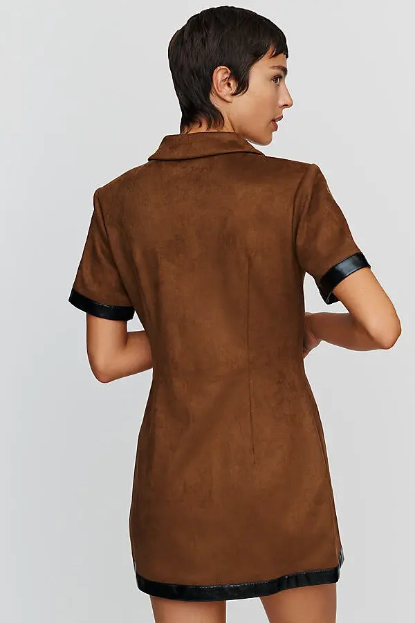 MAUDE CLUB Peyton Faux Suede Dress
