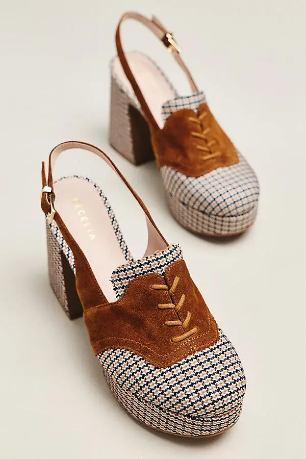 CECILIA NEW YORK Peace Slingback Platform Heels