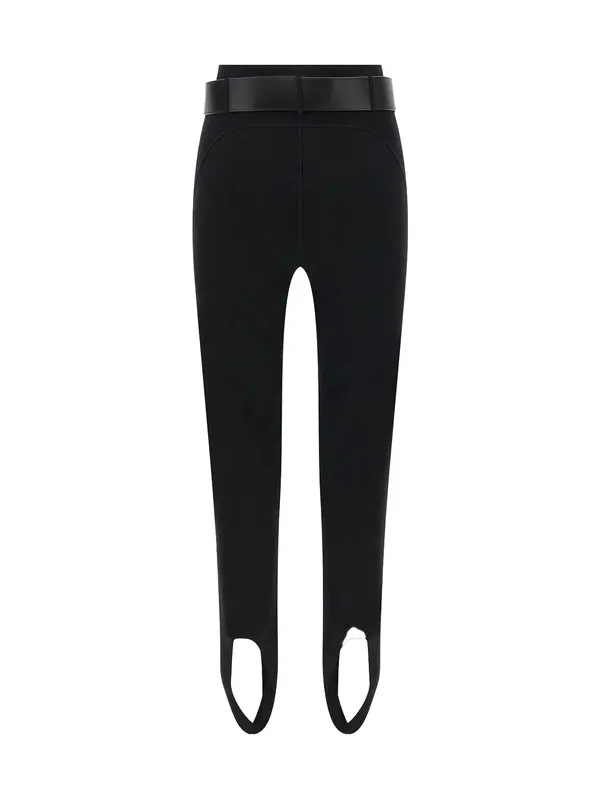 SELF-PORTRAIT Stretch Jersey Leggings With Belt