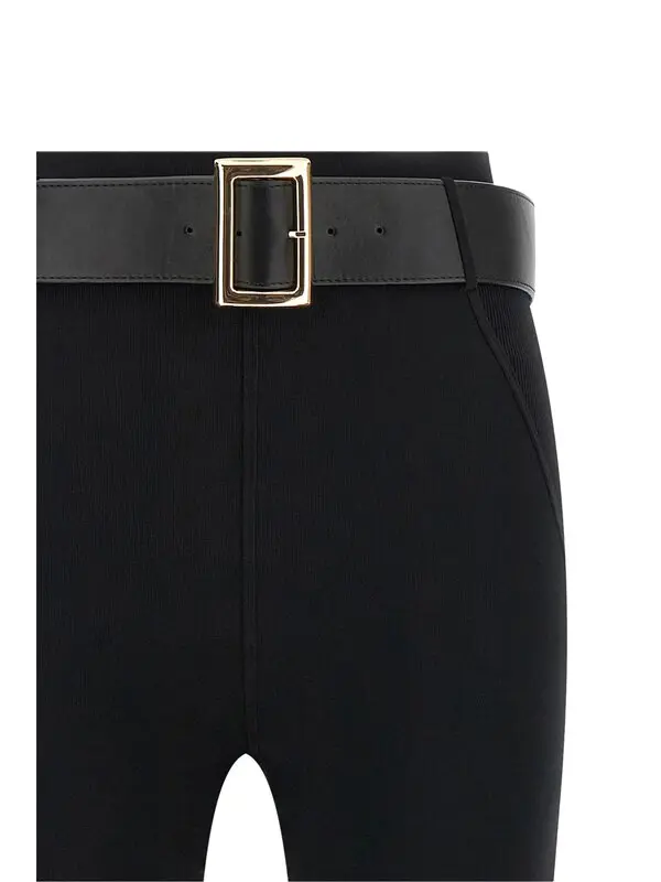 SELF-PORTRAIT Stretch Jersey Leggings With Belt