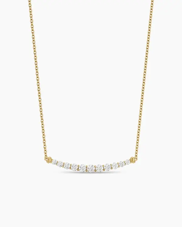 David Yurman Petite Pavé Tapered Bar Necklace - Diamond