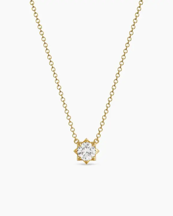 David Yurman Petite Pavé Pendant Necklace In 18k Yellow Gold With - Diamond