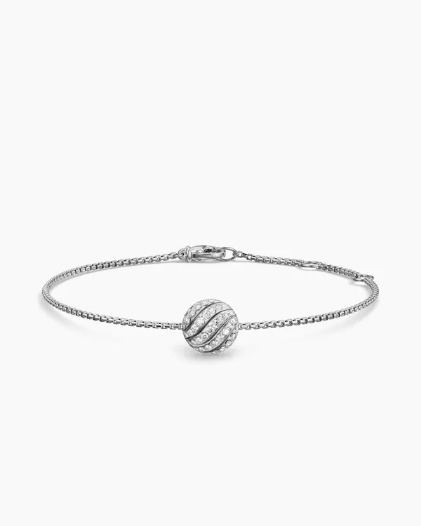 David Yurman Sculpted Cable Center Station Chain Bracelet - Diamond