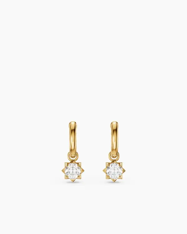 David Yurman Petite Pavé Drop Earrings In 18k Yellow Gold With Diamonds - Diamond