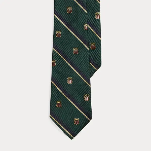 Ralph Lauren Inspired Striped Club Neck Ties - Green