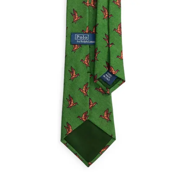 Ralph Lauren Duck-print Wool Challis Neck Tie - Green