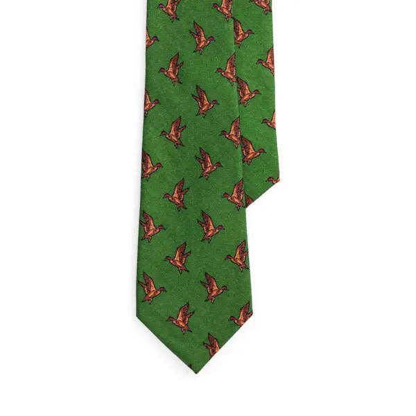Ralph Lauren Duck-print Wool Challis Neck Tie - Green
