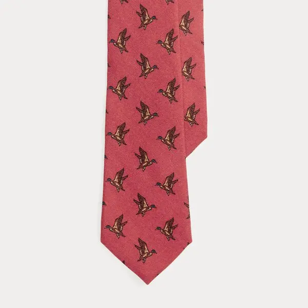 Ralph Lauren Duck-print Wool Challis Tie - Pink