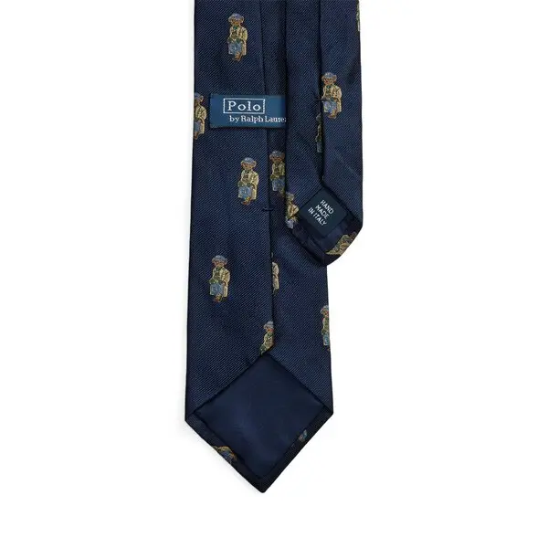 Ralph Lauren Polo Bear Silk Repp Tie