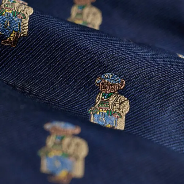 Ralph Lauren Polo Bear Silk Repp Tie