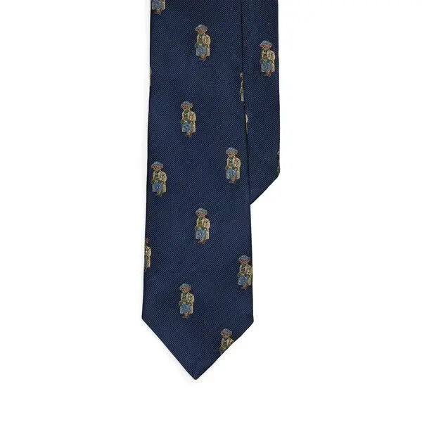 Ralph Lauren Polo Bear Silk Repp Tie