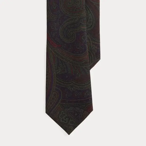 Ralph Lauren Graduate Paisley Wool Challis Tie - Purple Multi