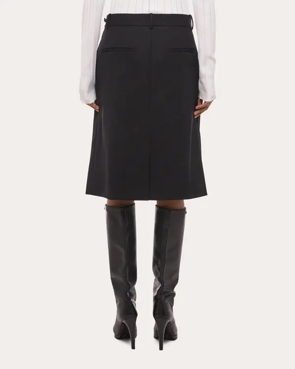 Helmut Lang Wool Gabardine Wardrobe Belted Skirt
