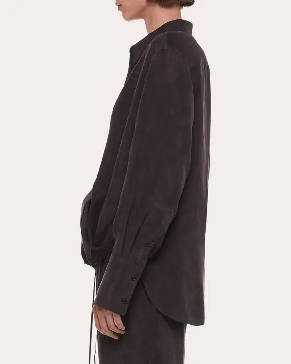 Helmut Lang Fluid Microsuede Drape Shirt