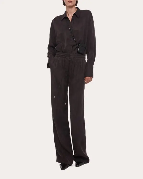 Helmut Lang Fluid Microsuede Drape Shirt