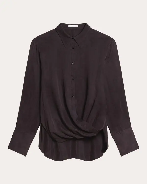 Helmut Lang Fluid Microsuede Drape Shirt