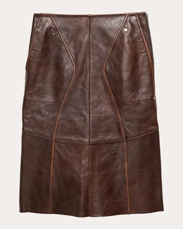 Helmut Lang Leather Saddle Midi Skirt