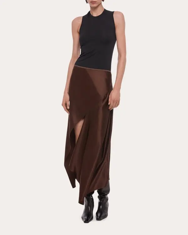 Helmut Lang Silk Handkerchief Slip Skirt
