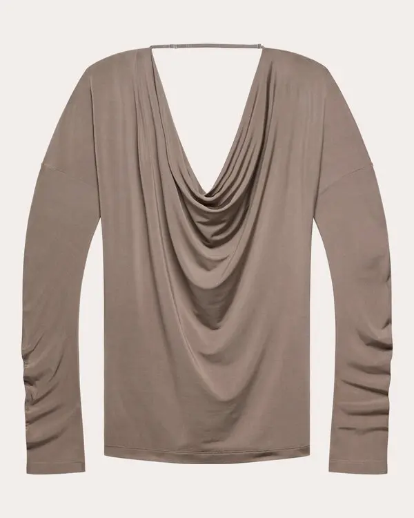 Helmut Lang Jersey Long-sleeve Cowl Neck Top