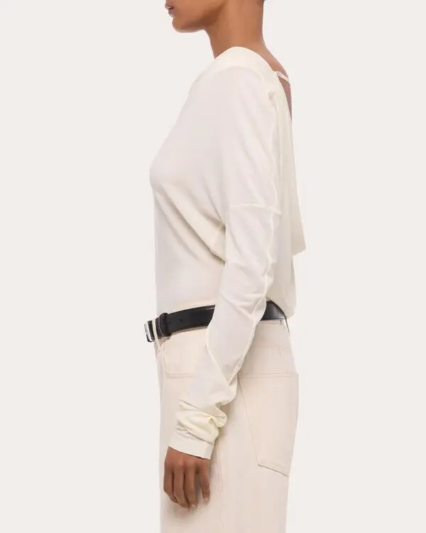 Helmut Lang Jersey Long-sleeve Cowl Neck Top