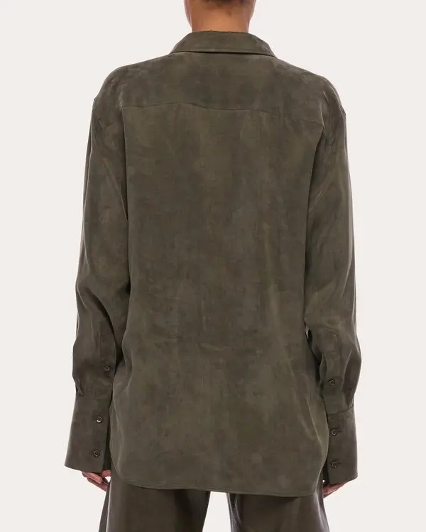 Helmut Lang Fluid Microsuede Drape Shirt