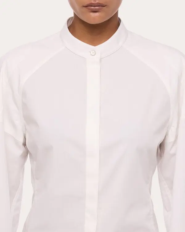 Helmut Lang Cotton Poplin Cropped Saddle Shirt