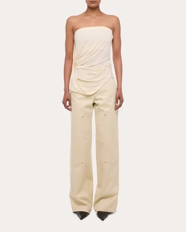 Helmut Lang Stretch Jersey Twisted Tube Top