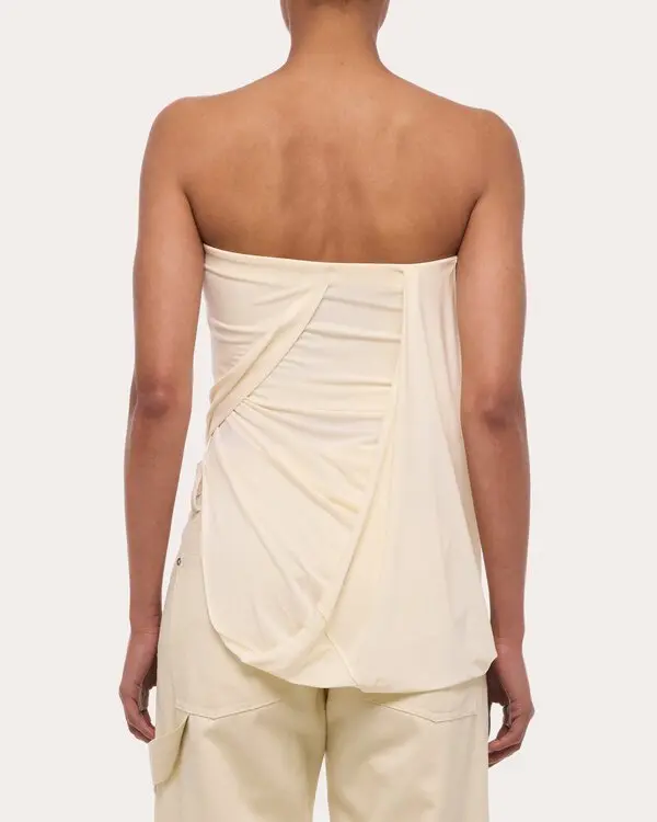 Helmut Lang Stretch Jersey Twisted Tube Top