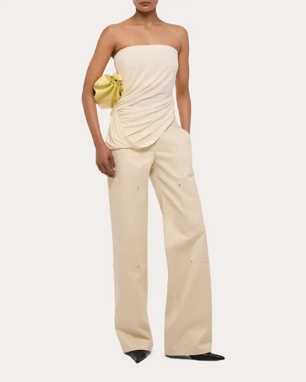 Helmut Lang Stretch Jersey Twisted Tube Top