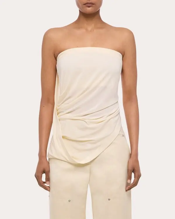 Helmut Lang Stretch Jersey Twisted Tube Top