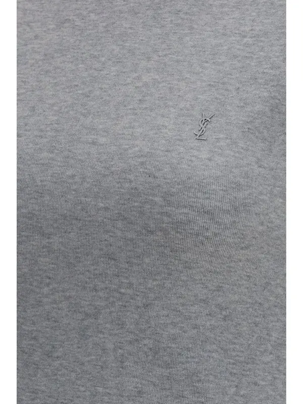 Saint Laurent Fitted Cotton T-shirt With Embroidered Logo