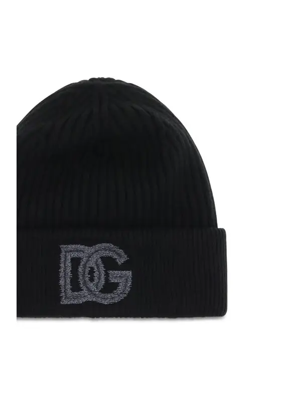 Dolce & Gabbana Logo English Rib Knit Beanie