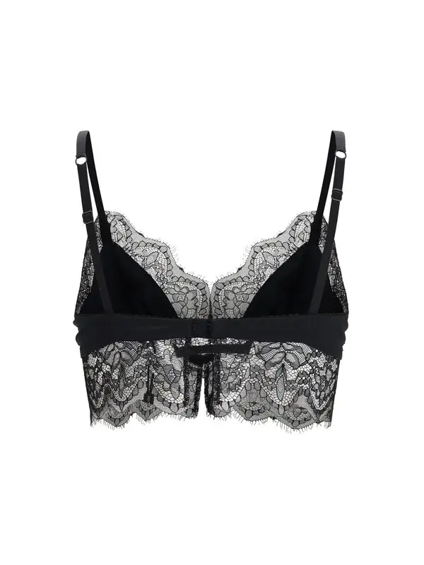 Dolce & Gabbana Satin Soft-cup Bralette Bra With Lace