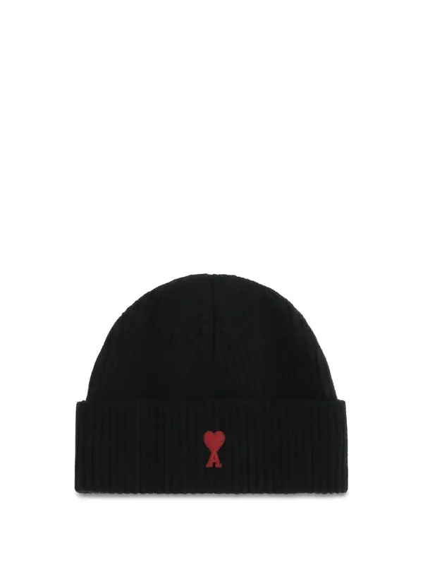 AMI Paris Quota De Coeur Wool Beanie